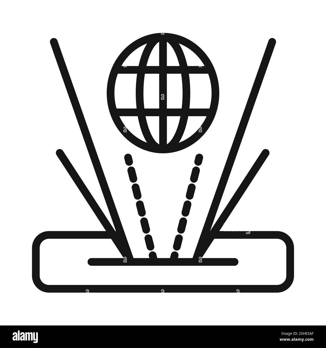 Holographic Display Icon Vector Symbol Or Sign Set Collection In Black And White Outline Stock