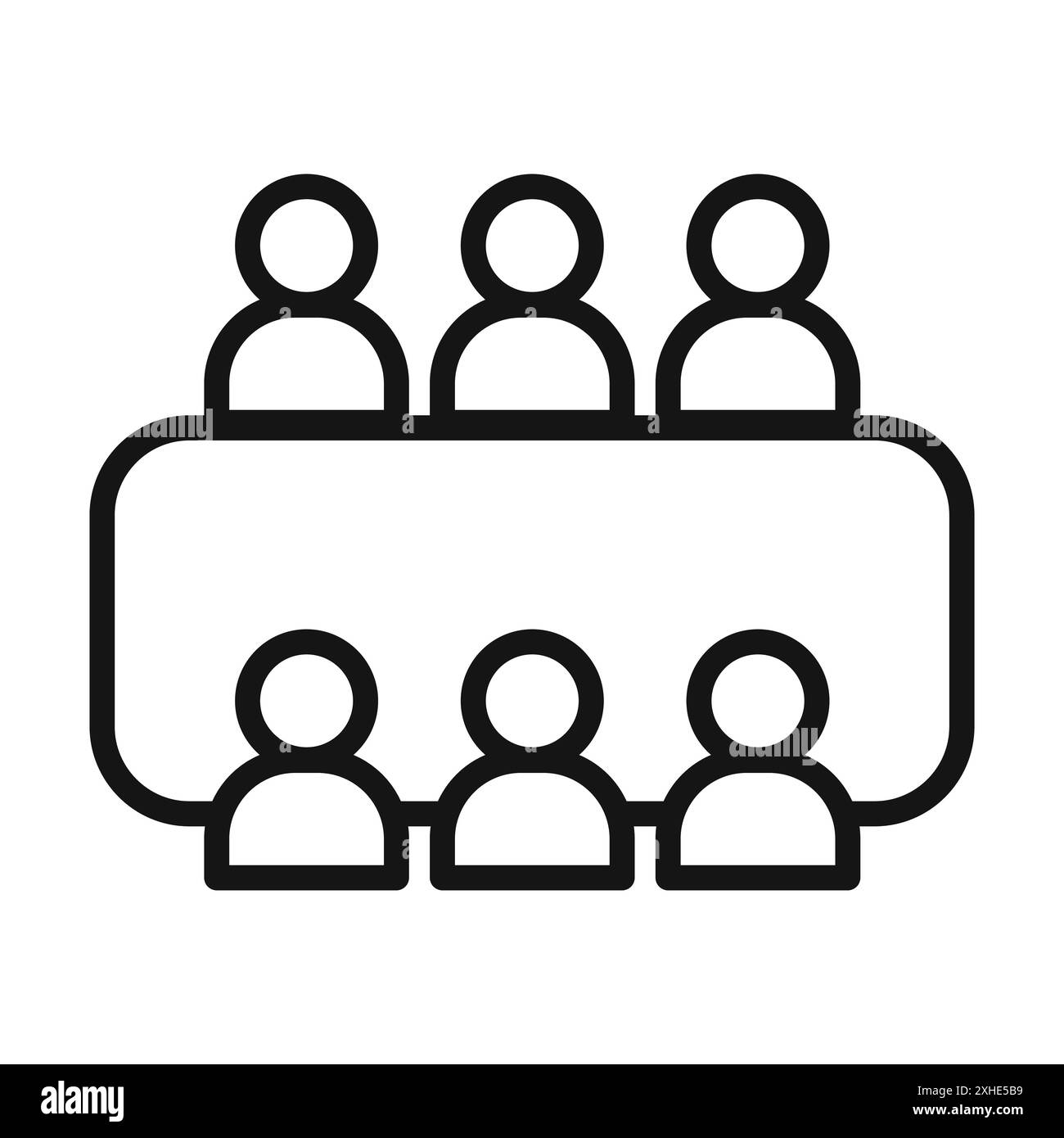 meeting icon Vector symbol or sign set collection in black and white ...