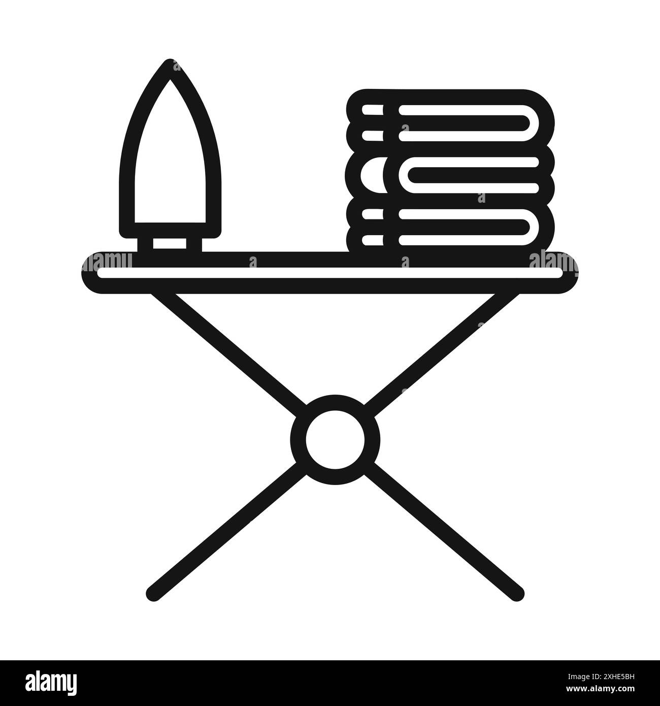 ironing table icon Vector symbol or sign set collection in black and white outline Stock Vector ...