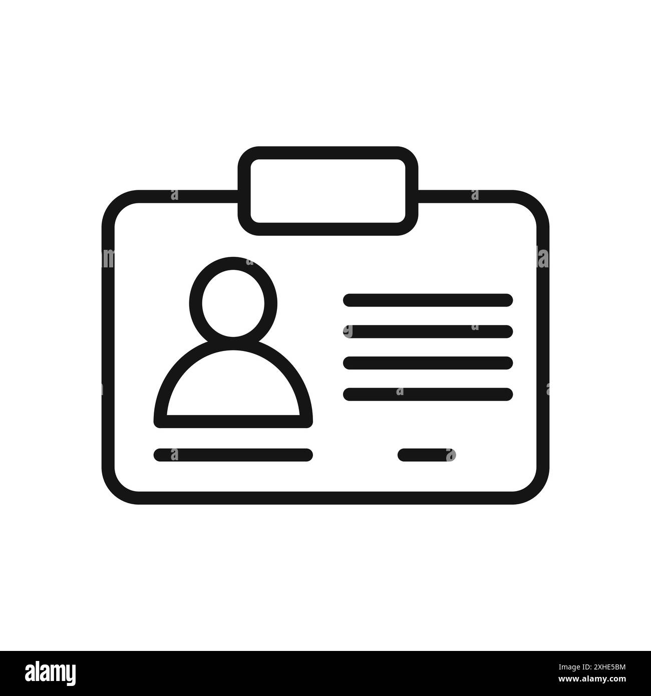Id card icon Vector symbol or sign set collection in black and white ...