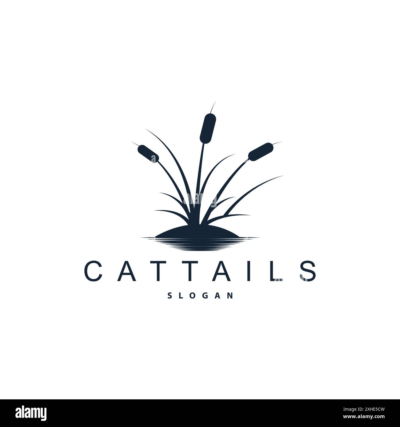 Creeks And Cattails River Logo, Grass Design Simple Minimalist ...