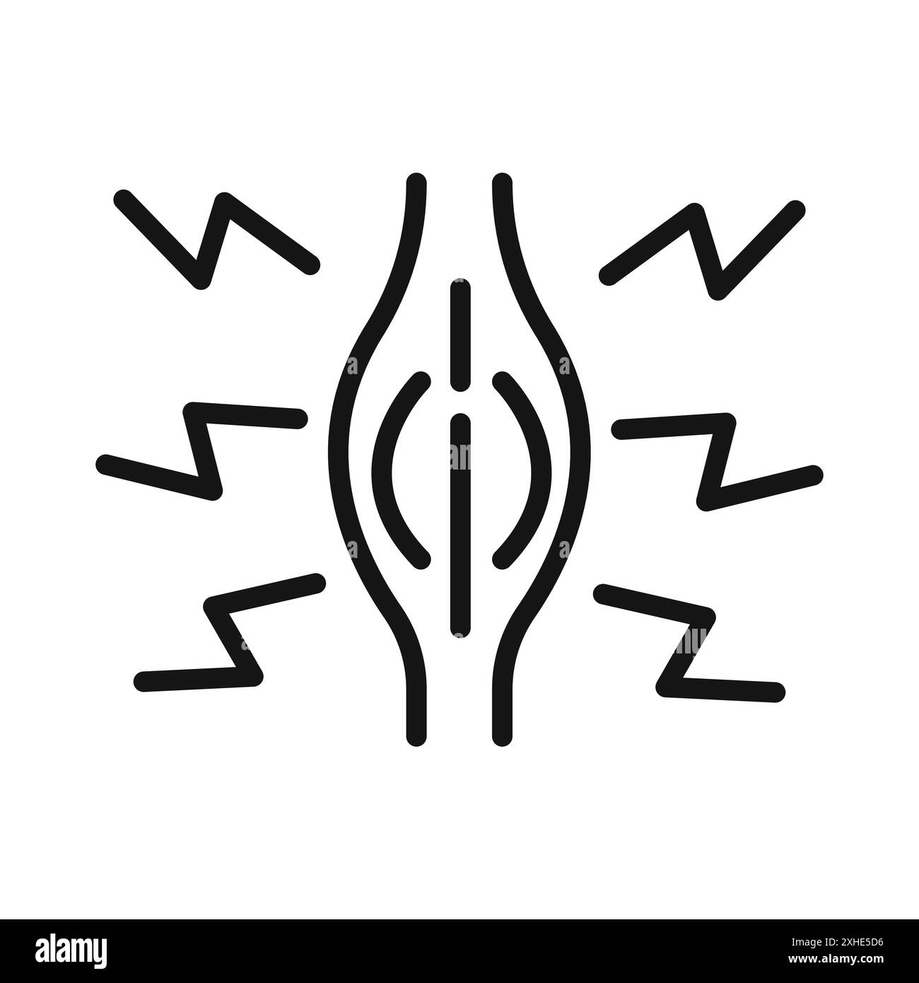 Muscle pain icon Vector symbol or sign set collection in black and ...