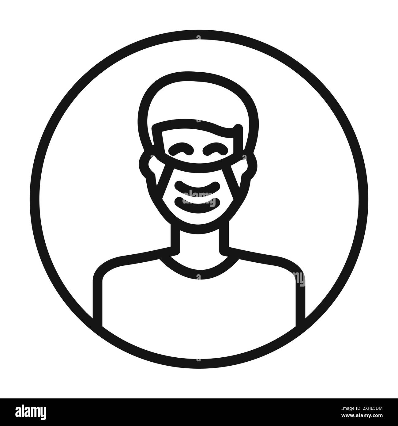 Man face with mask icon Vector symbol or sign set collection in black ...