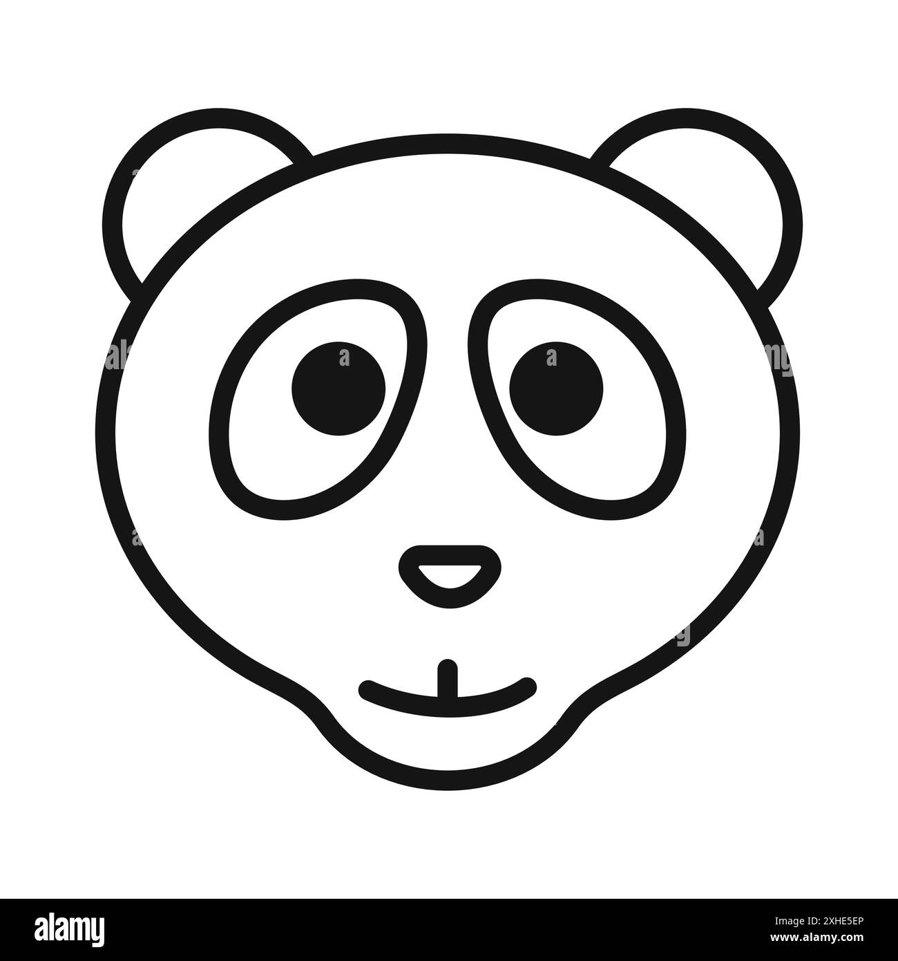 panda icon Vector symbol or sign set collection in black and white ...