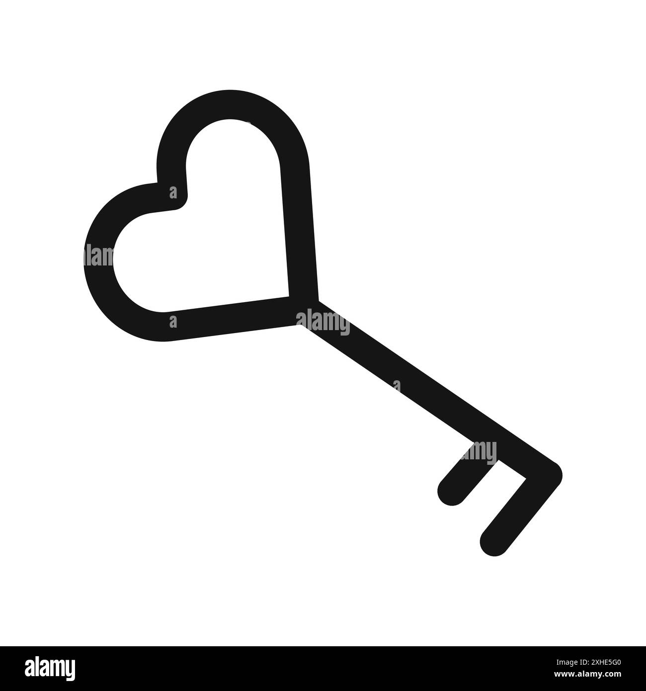Love key Icon Vector symbol or sign set collection in black and white ...