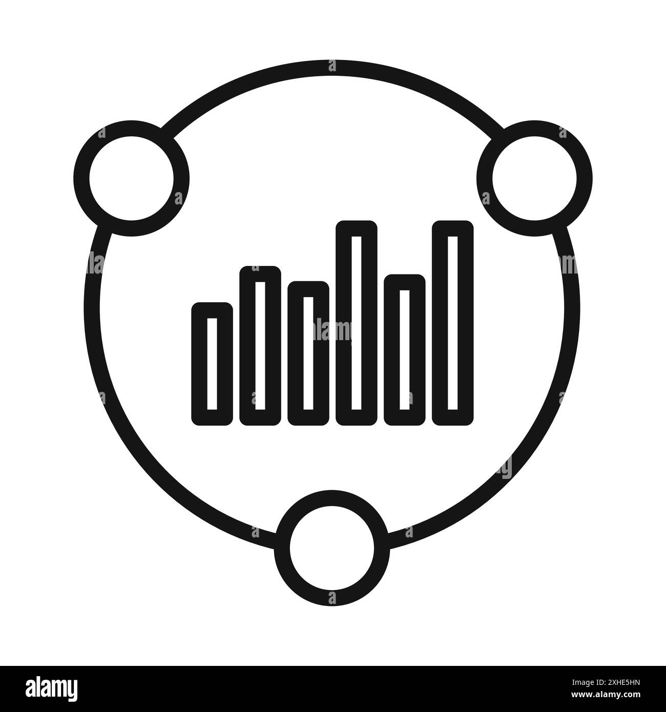 Market share icon Vector symbol or sign set collection in black and ...