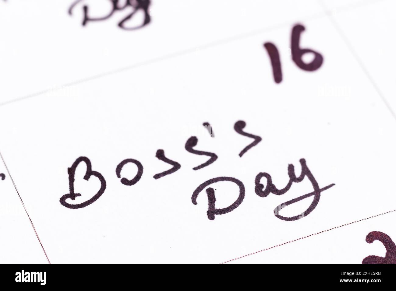 Boss day october 16 Photo calendar Stock Photo - Alamy