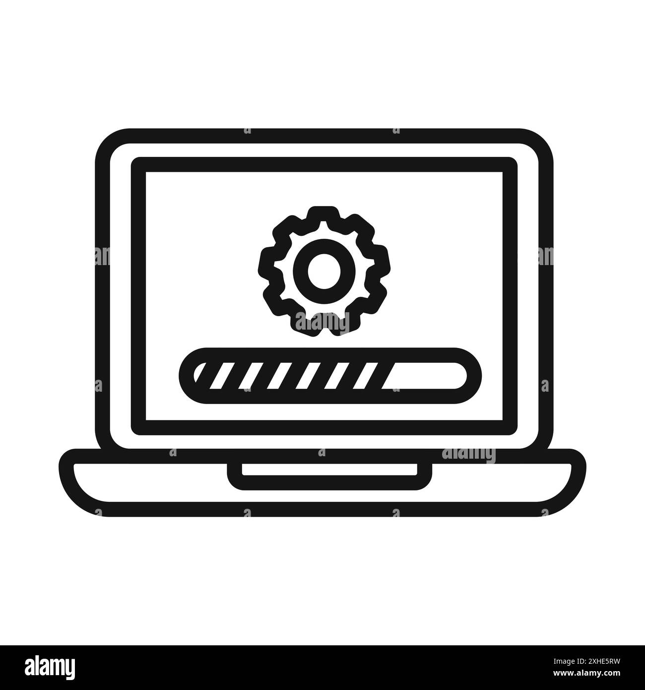 Loading Process Update Icon Vector Symbol Or Sign Set Collection In Black And White Outline