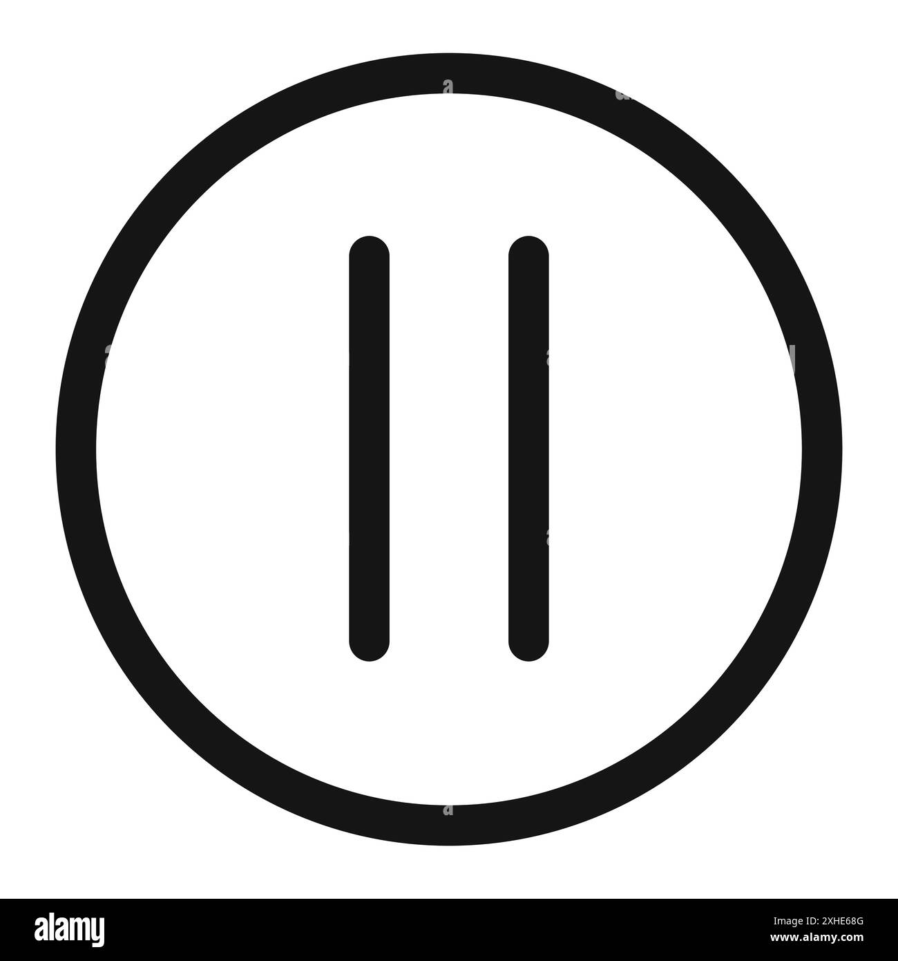 pause icon Vector symbol or sign set collection in black and white ...