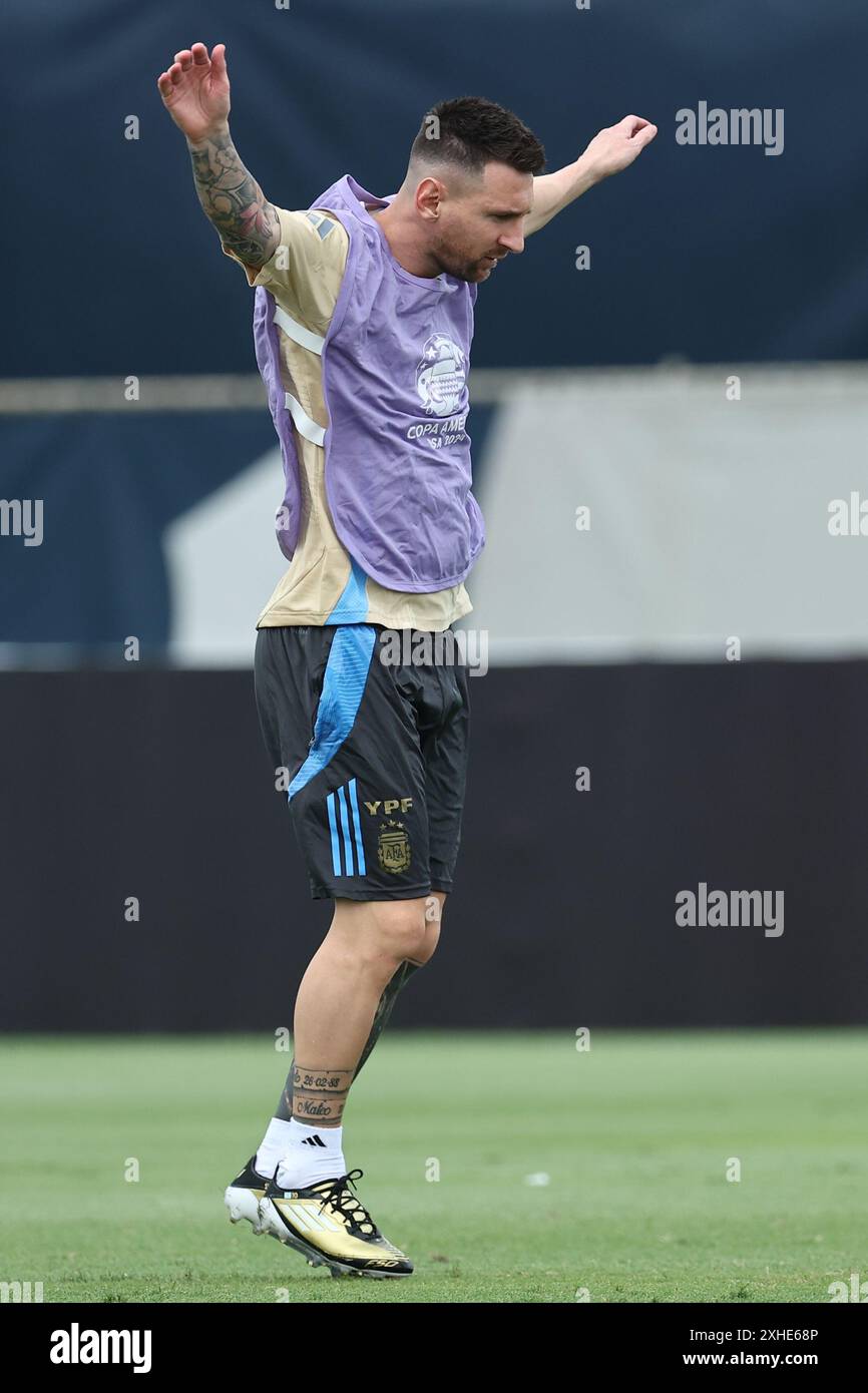 Argentina's forward Lionel Messi takes part in a training session ahead ...