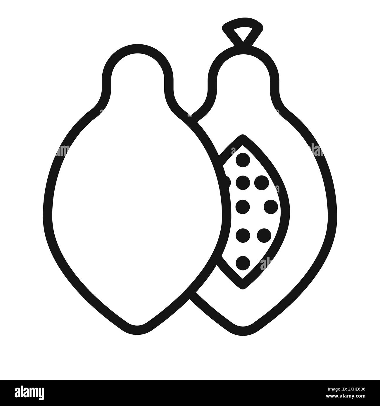 Papaya icon Vector symbol or sign set collection in black and white ...