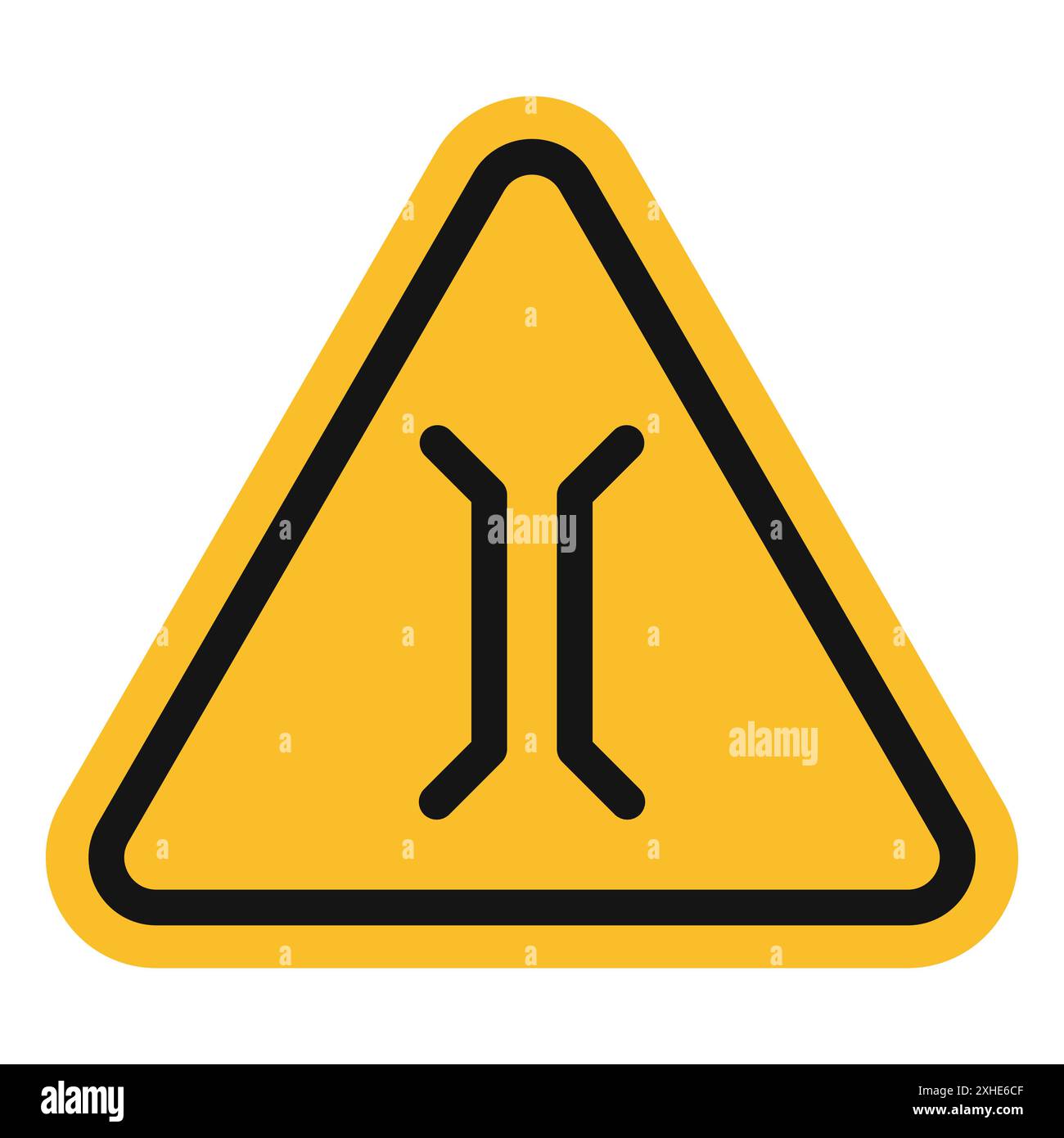 Narrow bridge ahead icon Vector symbol or sign set collection in black ...