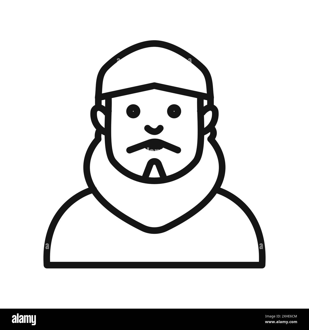 muslim man icon Vector symbol or sign set collection in black and white ...