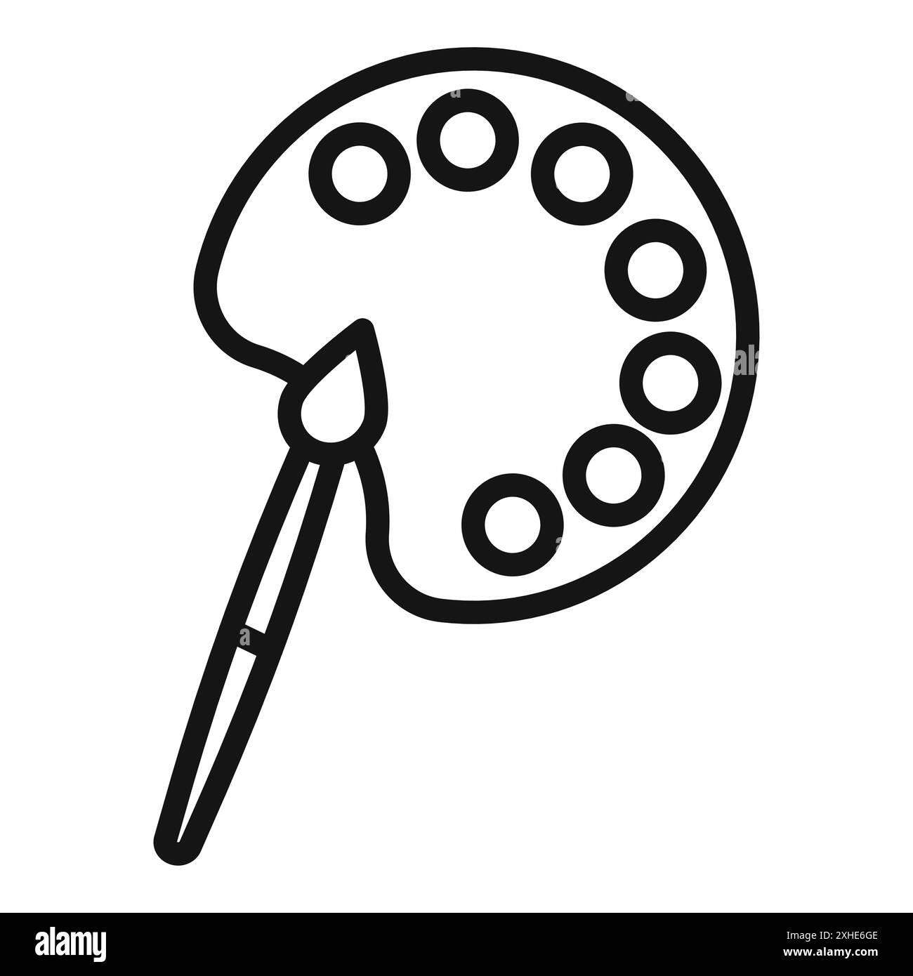 palette color icon Vector symbol or sign set collection in black and ...
