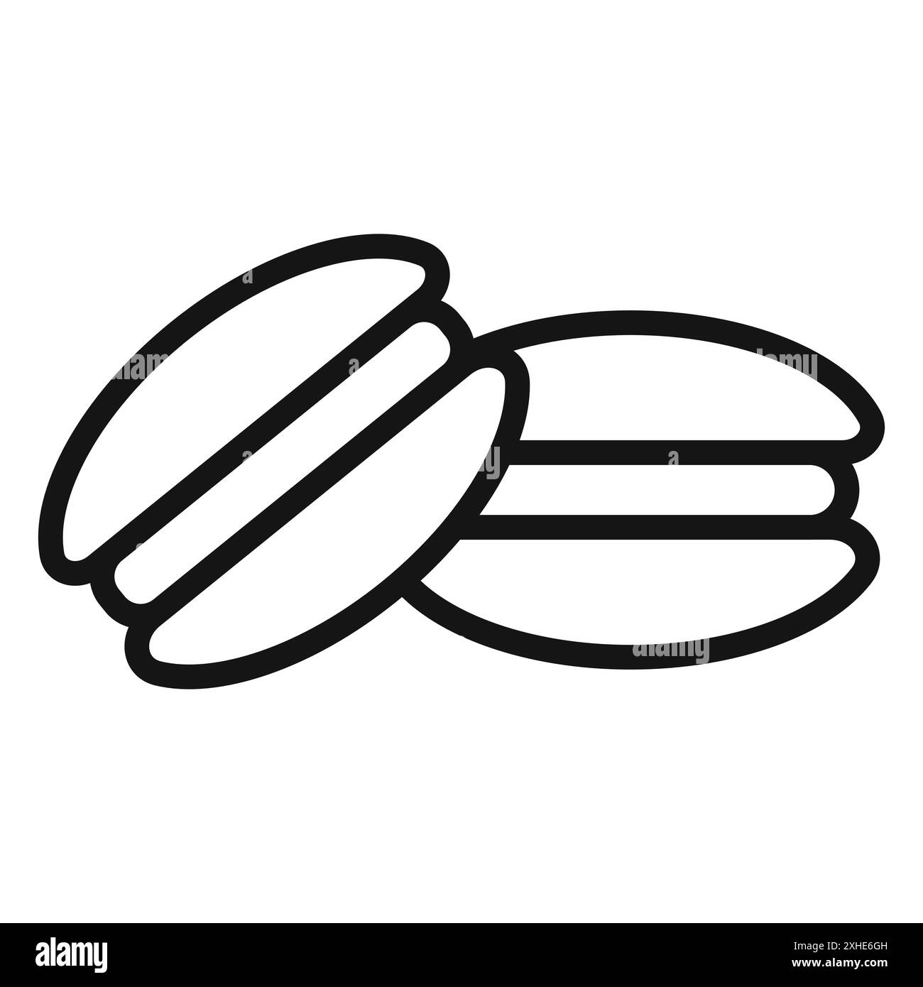 macarons icon Vector symbol or sign set collection in black and white ...