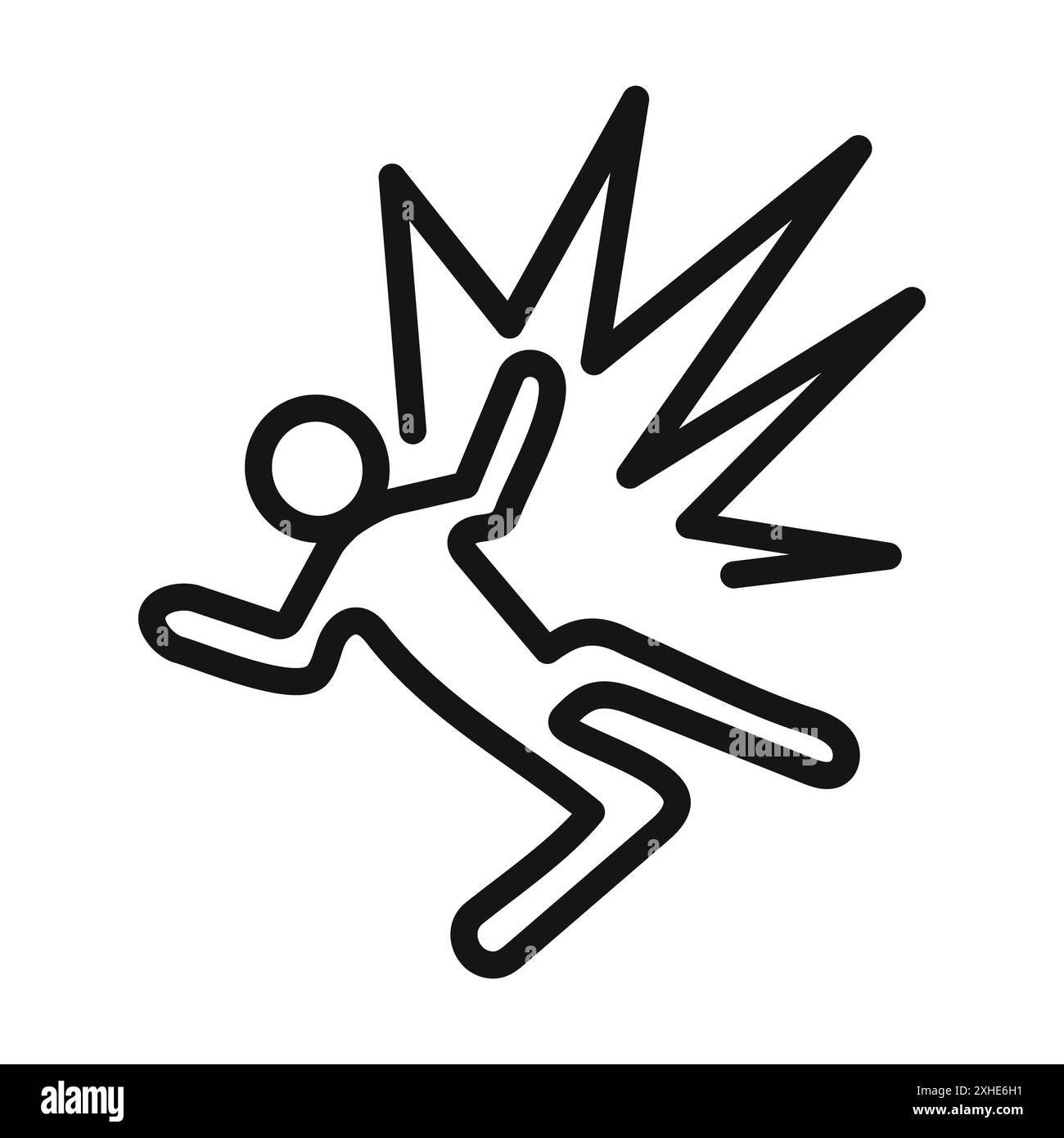 man fall down icon Vector symbol or sign set collection in black and ...