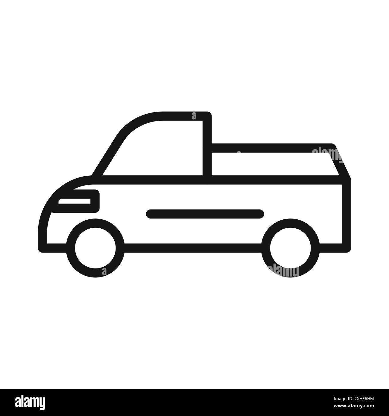 Pickup truck icon Vector symbol or sign set collection in black and ...