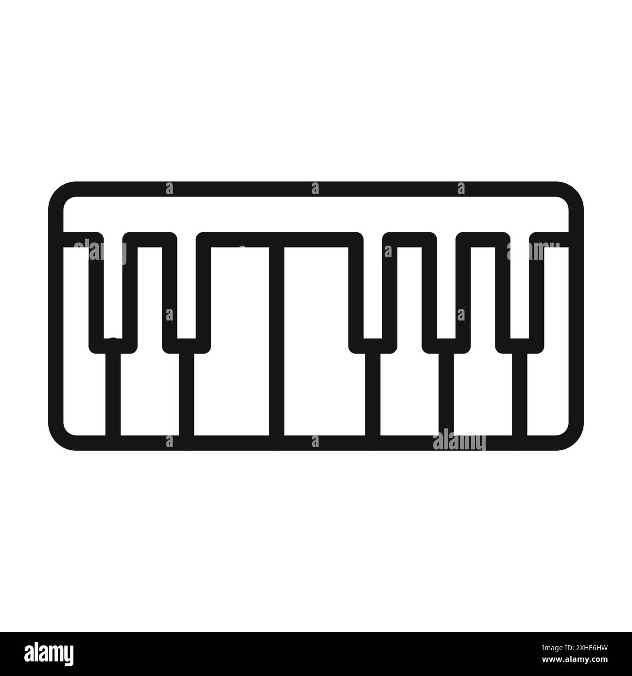 piano icon Vector symbol or sign set collection in black and white ...