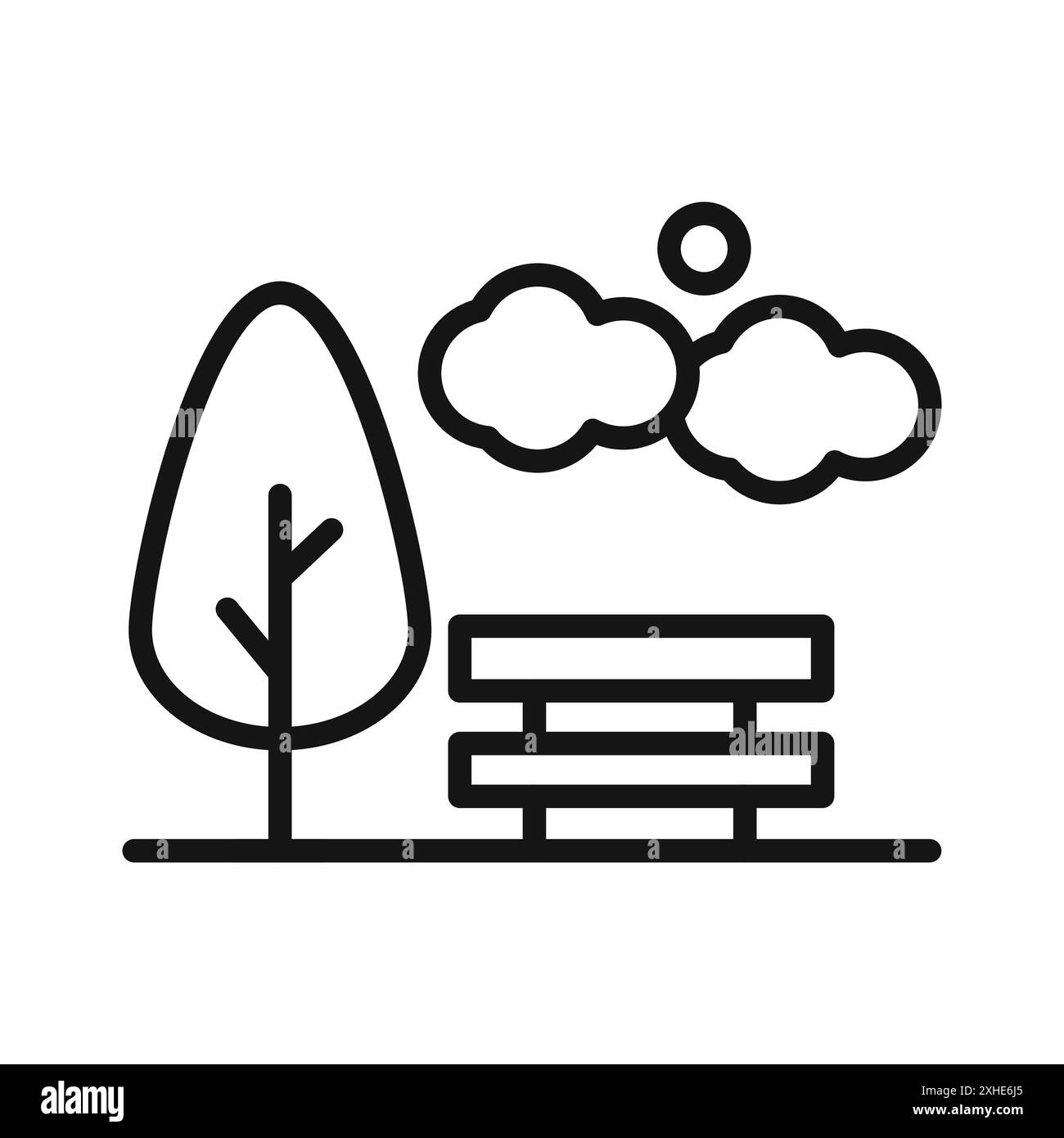 Park Icon Vector symbol or sign set collection in black and white ...