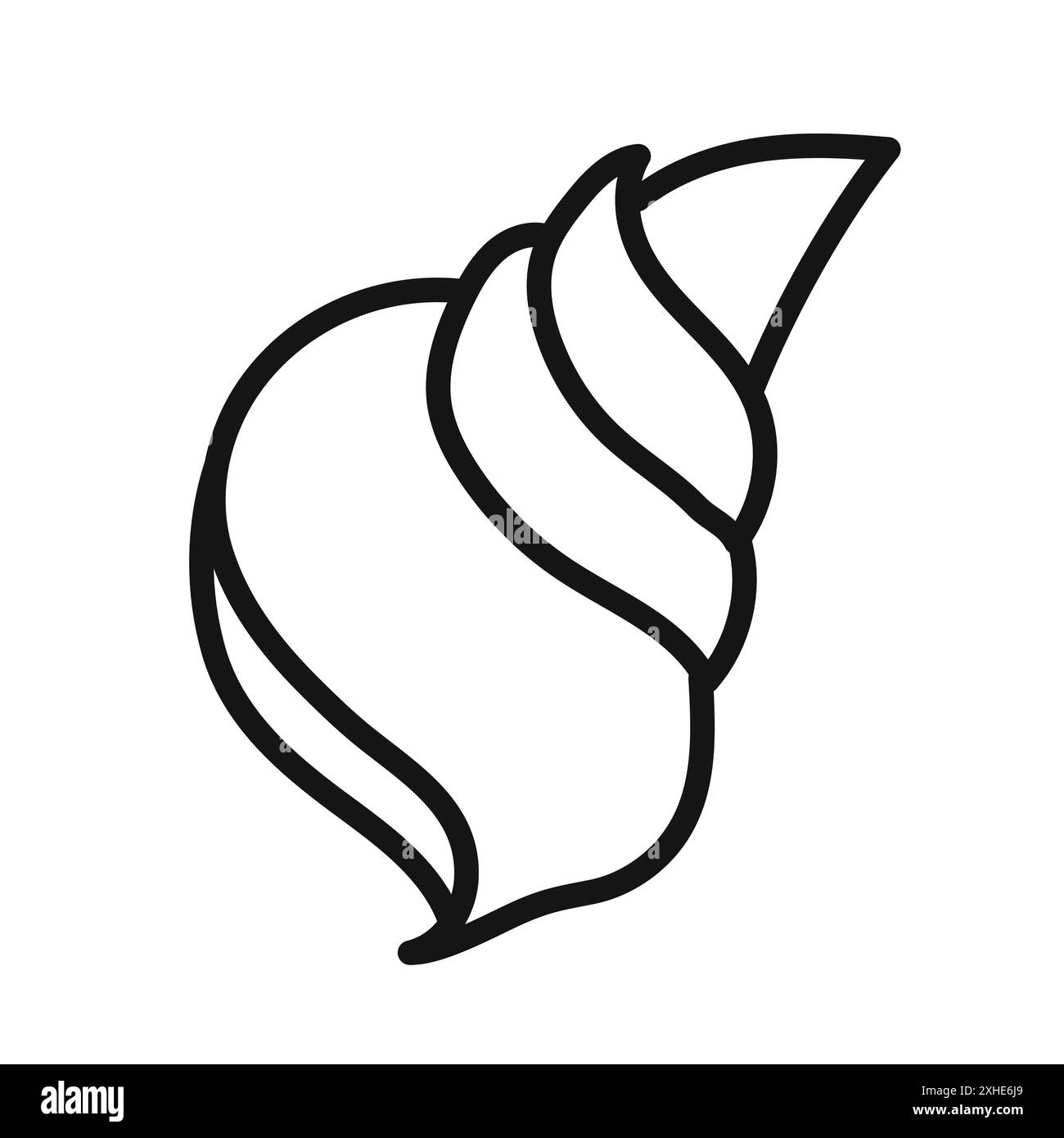 Sea shell icon Vector symbol or sign set collection in black and white ...