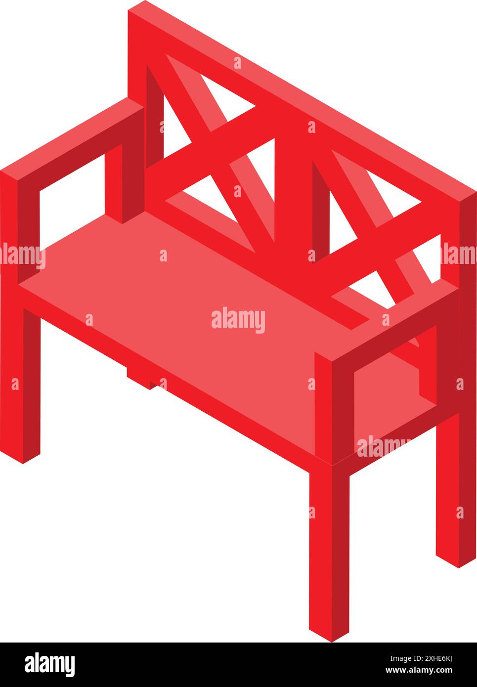 Empty red bench Stock Vector Images - Alamy