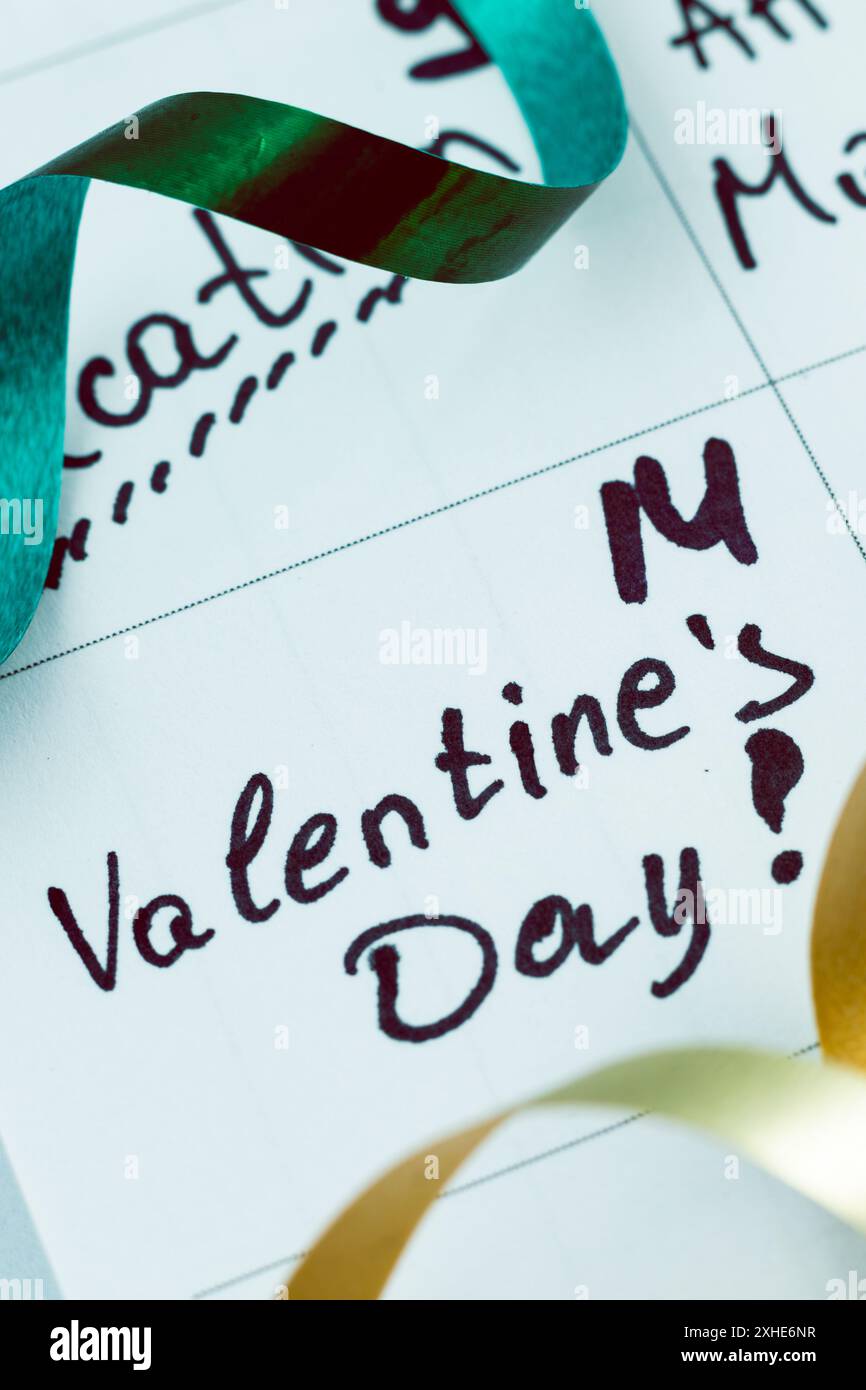 Valentines day marked on a calendar Photo Stock Photo - Alamy