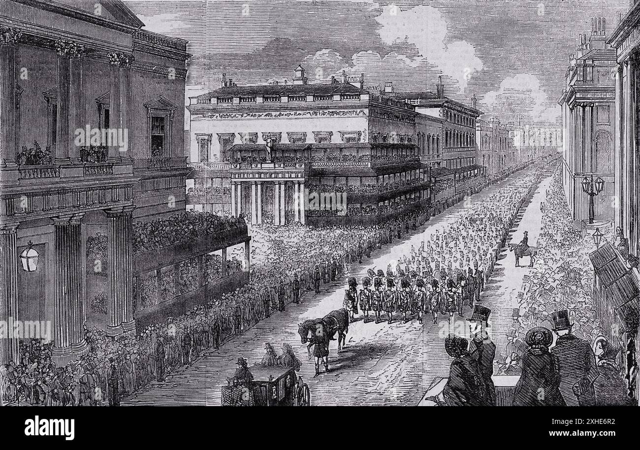 The funeral procession of the Duke of Wellington winds its way through ...