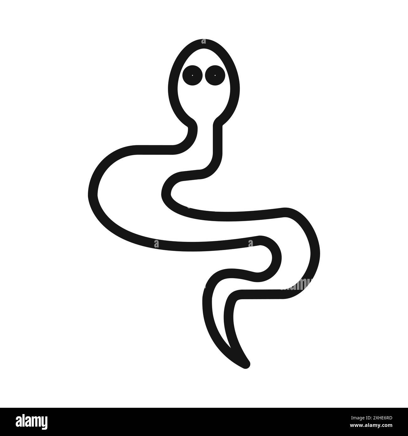 Snake icon Vector symbol or sign set collection in black and white ...