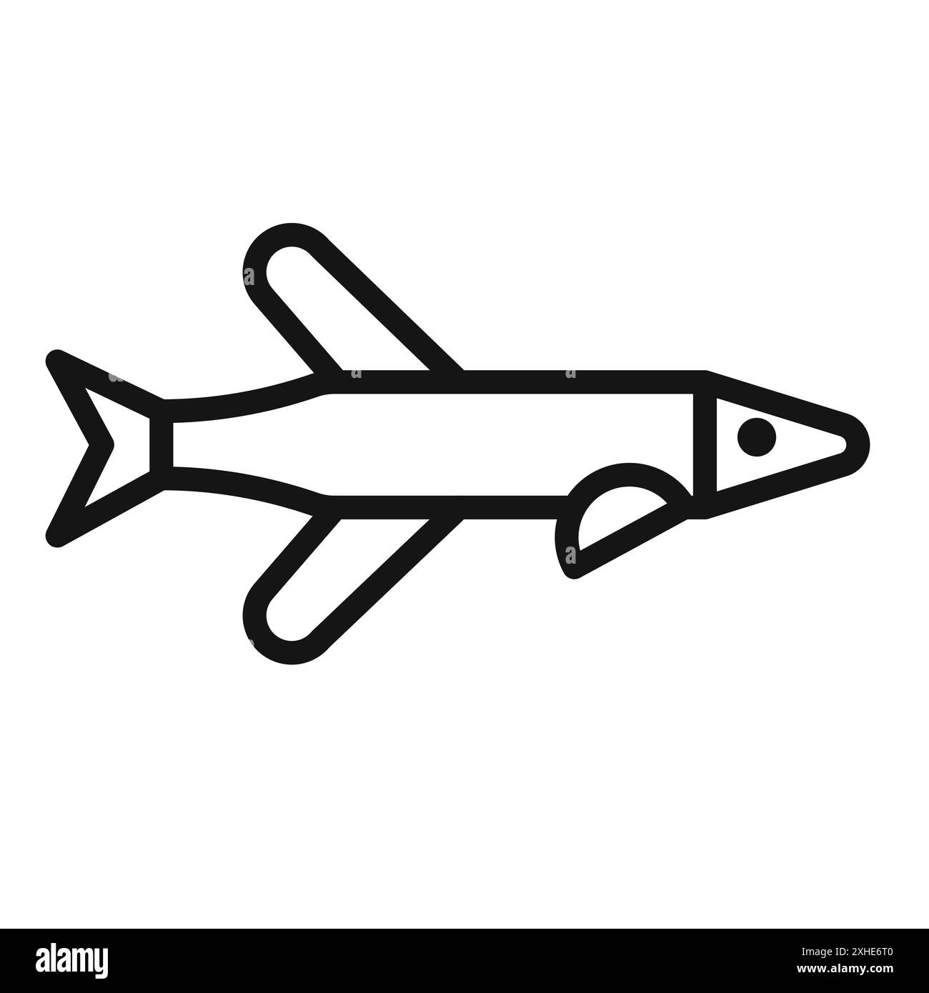 pike icon Vector symbol or sign set collection in black and white ...