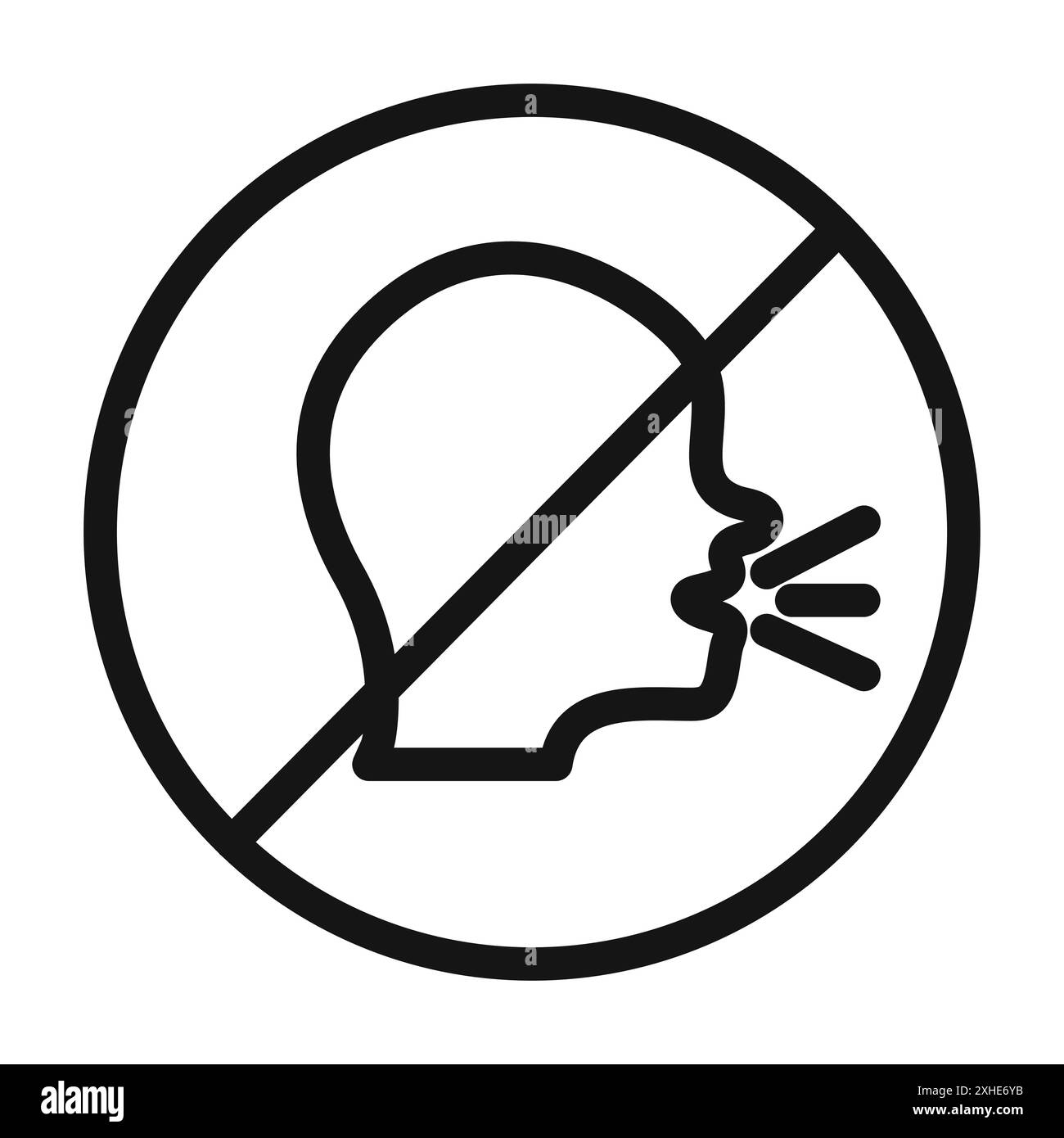 No Cough icon Vector symbol or sign set collection in black and white ...