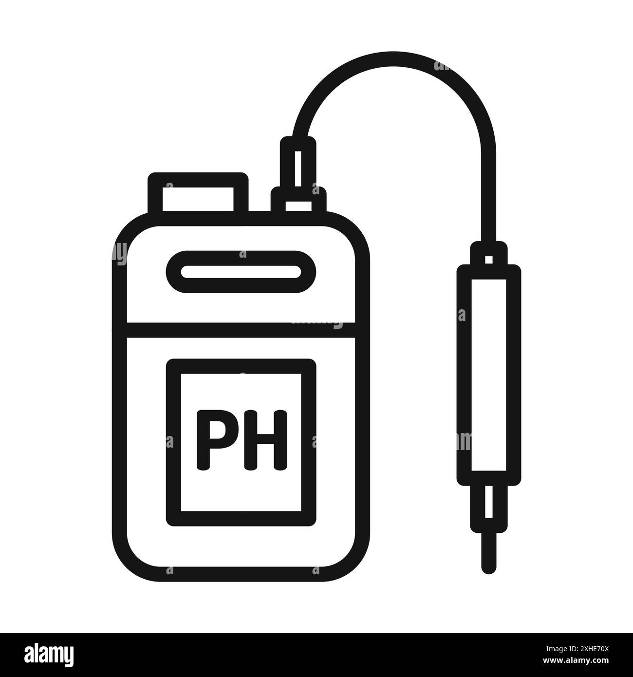 Ph Meter Icon Vector Symbol Or Sign Set Collection In Black And White Outline Stock Vector Image