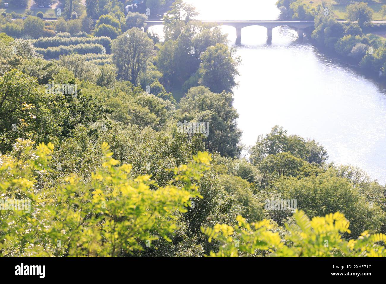 Dordogne River Valley in Périgord Noir in southwest France. Nature ...