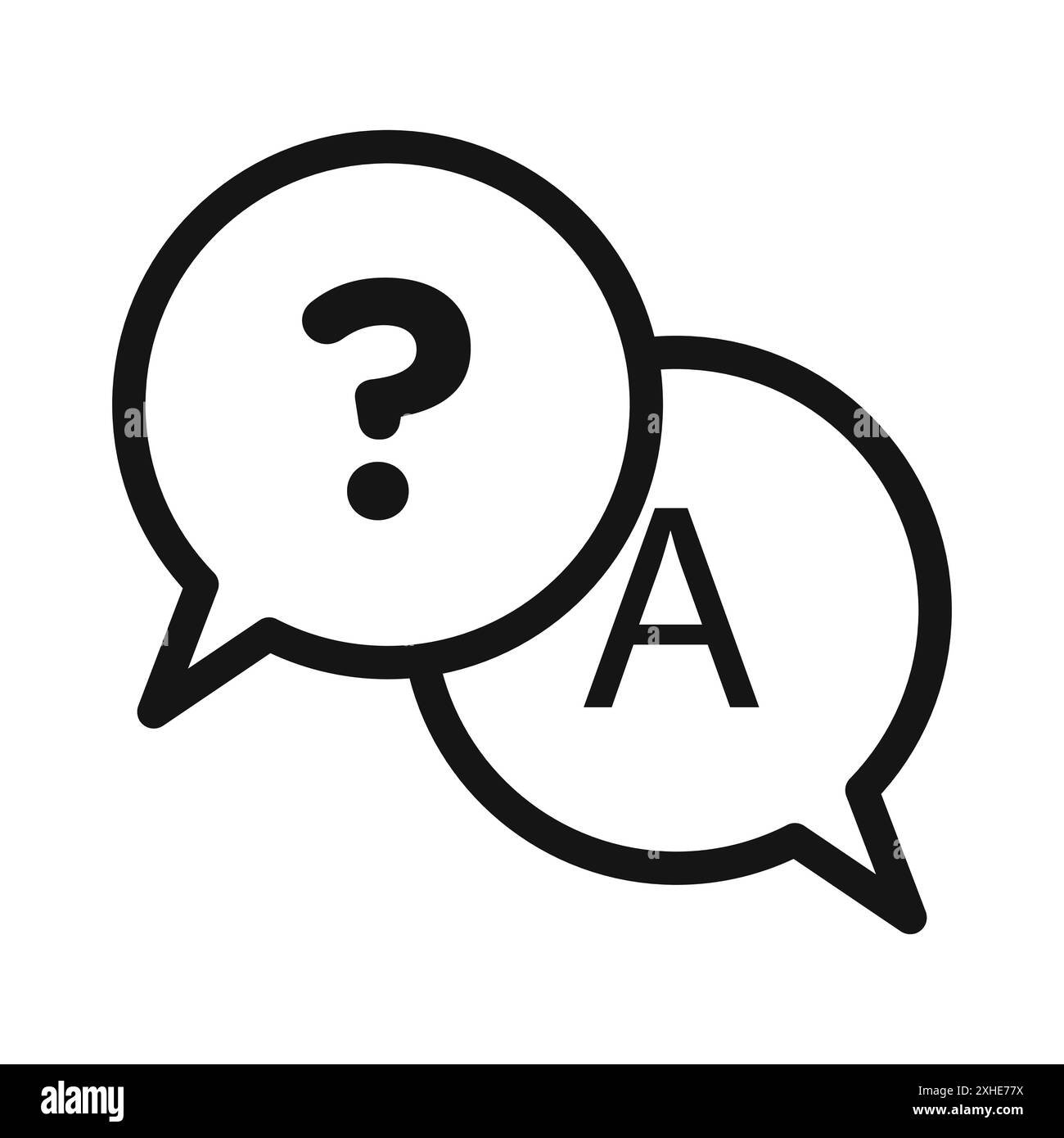 Questions And Answers Icon Vector Symbol Or Sign Set Collection In Black And White Outline Stock