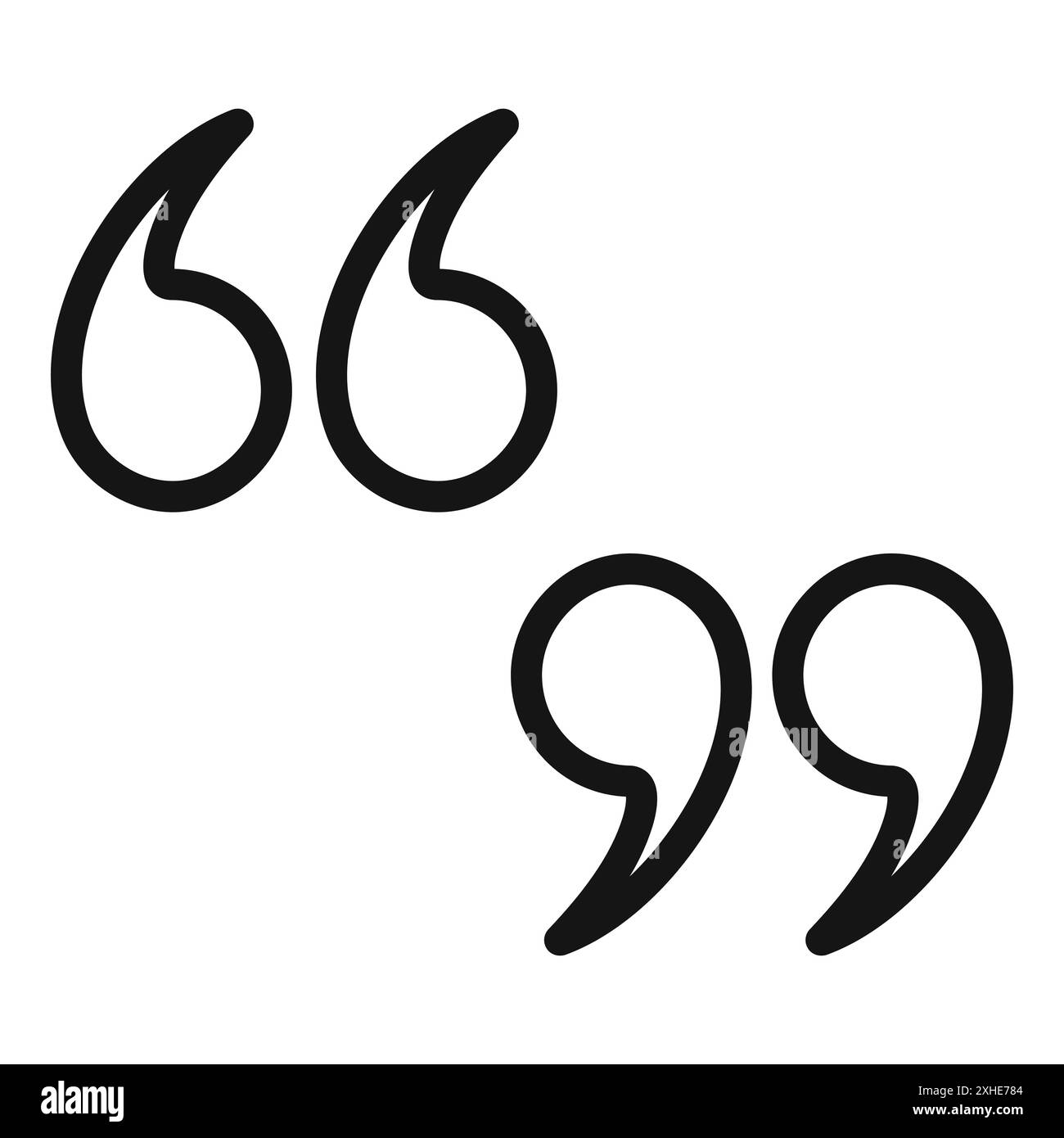 Quote icon Vector symbol or sign set collection in black and white ...