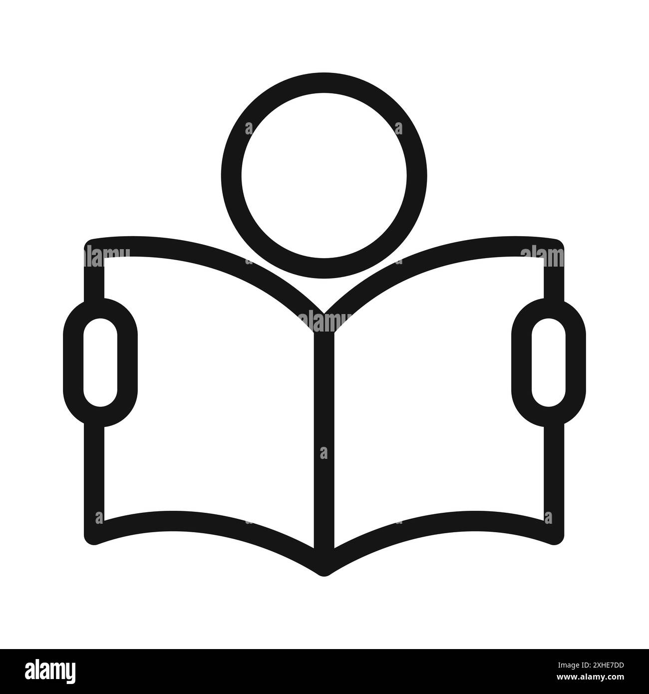 reading icon Vector symbol or sign set collection in black and white ...