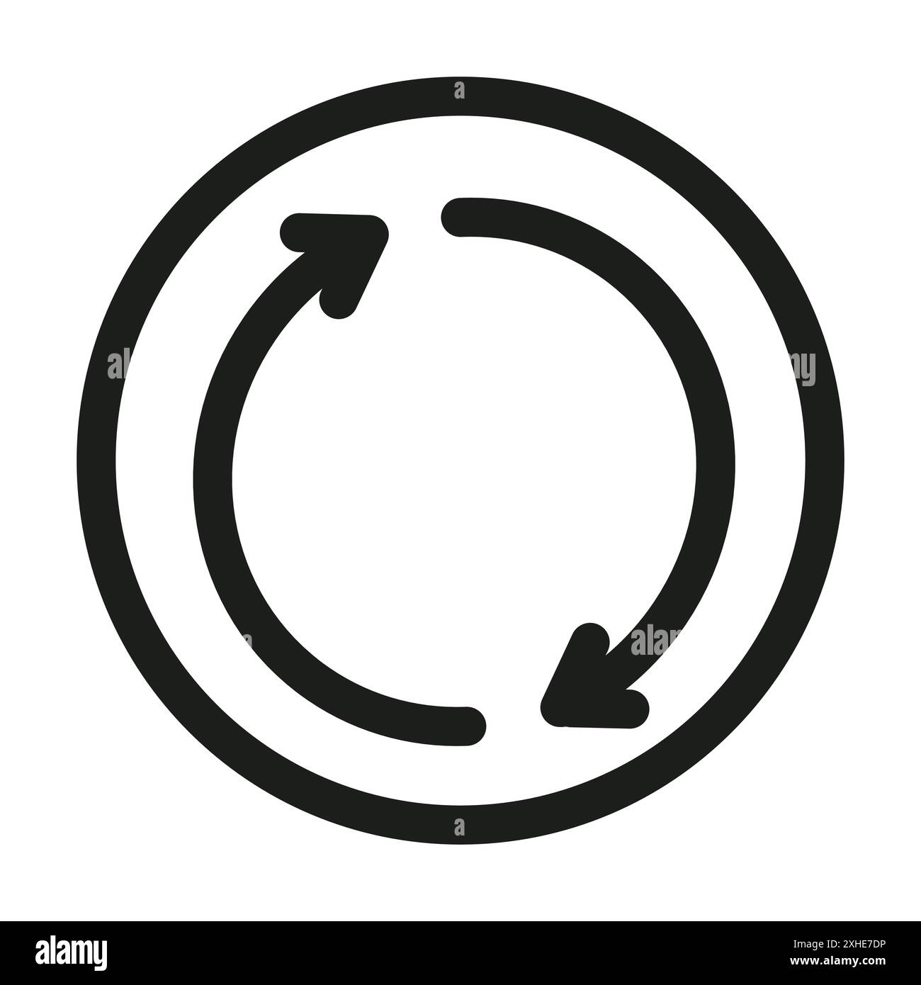 Repeat reload arrow icon Vector symbol or sign set collection in black and white outline Stock ...