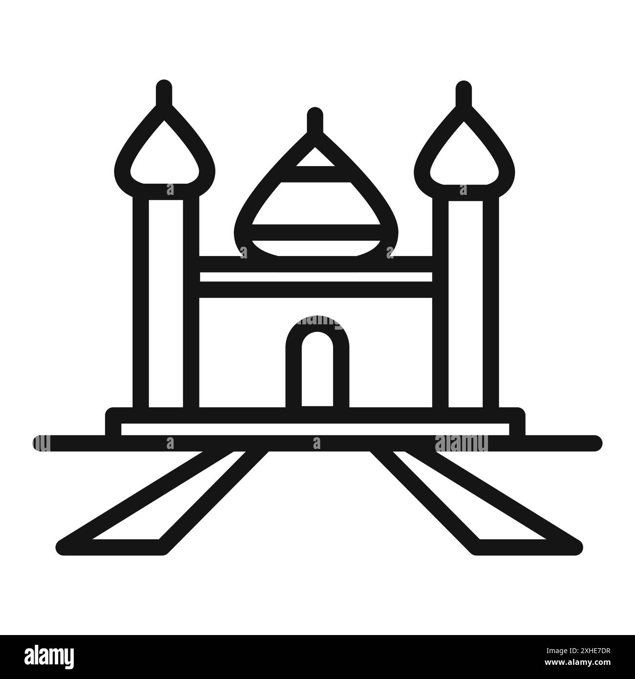 Taj Mahal palace icon Vector symbol or sign set collection in black and ...
