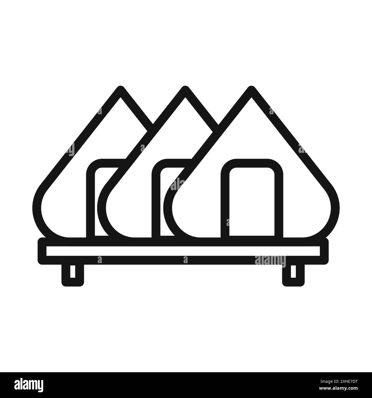 Onigiri icon Vector symbol or sign set collection in black and white ...