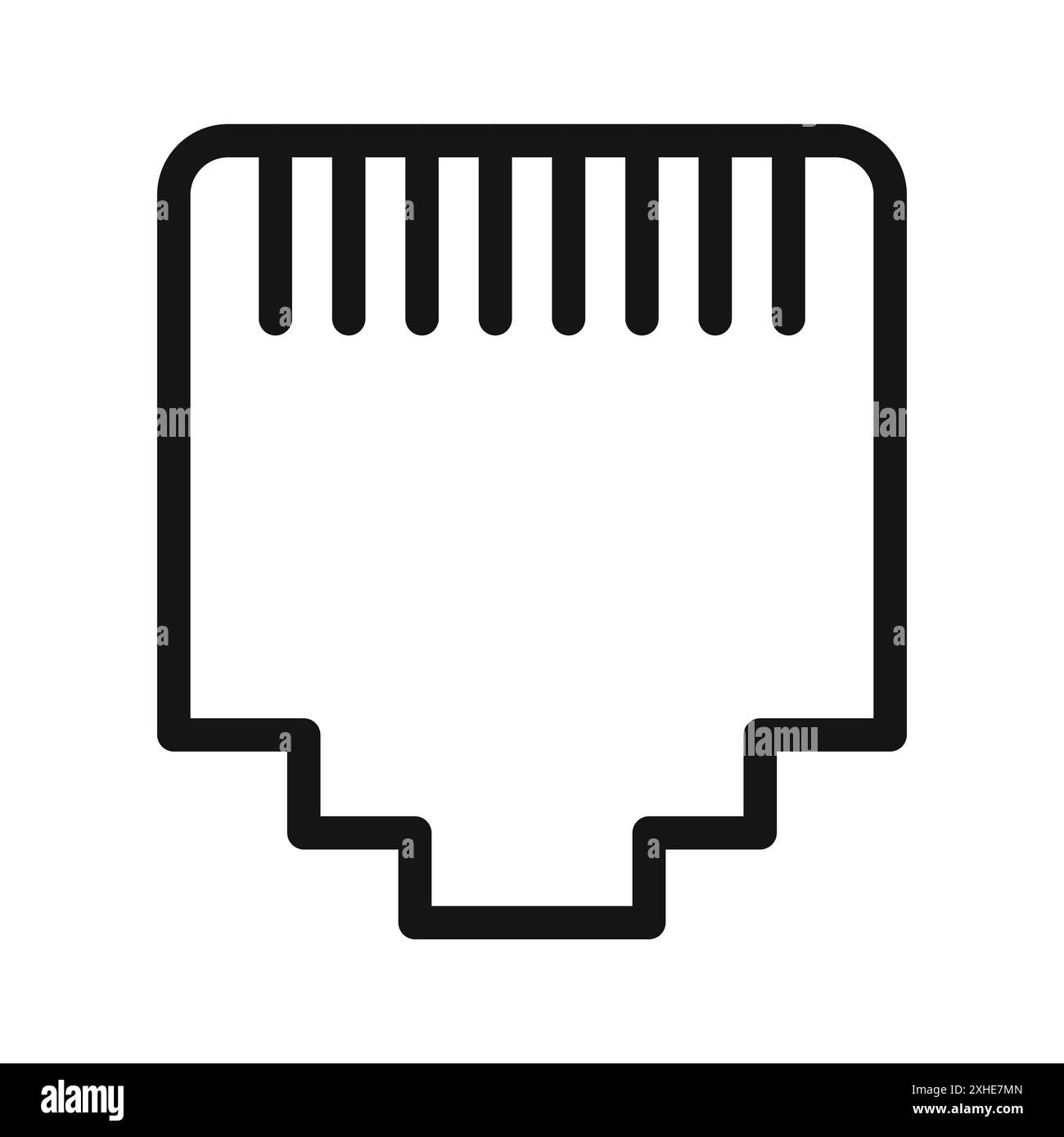 RJ45 cable port icon Vector symbol or sign set collection in black and ...