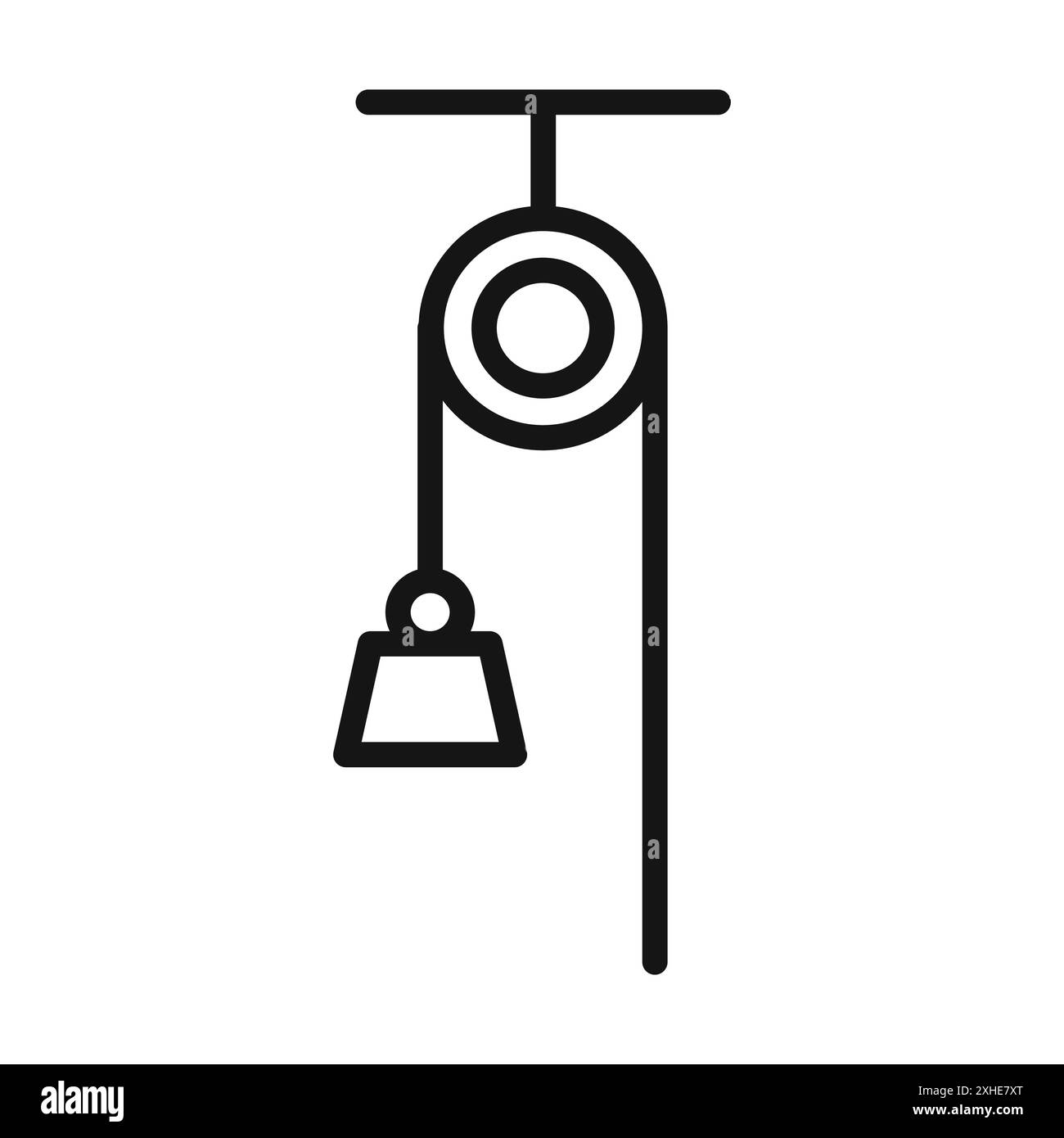 pulley icon Vector symbol or sign set collection in black and white ...