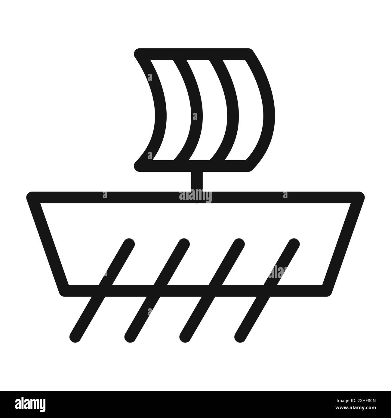 trireme icon Vector symbol or sign set collection in black and white ...