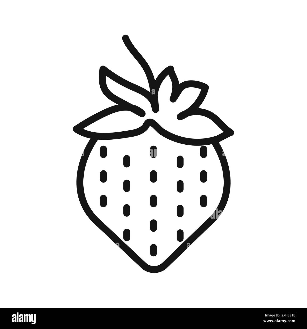 strawberry icon Vector symbol or sign set collection in black and white ...
