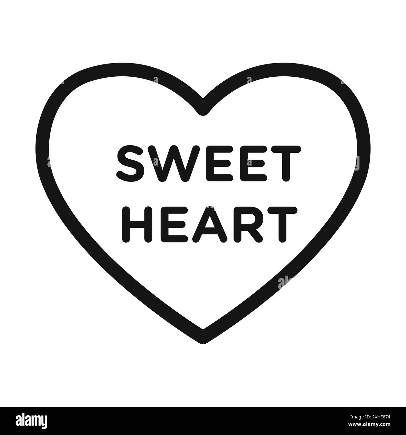 Sweet heart icon Vector symbol or sign set collection in black and ...