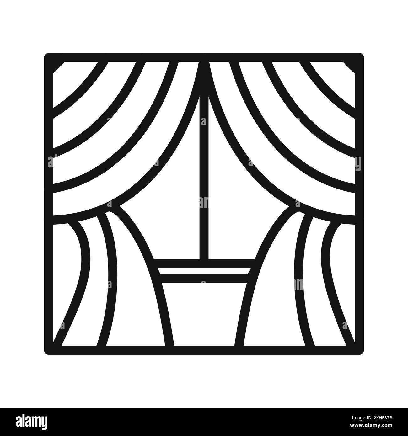Window with curtains icon Vector symbol or sign set collection in black ...