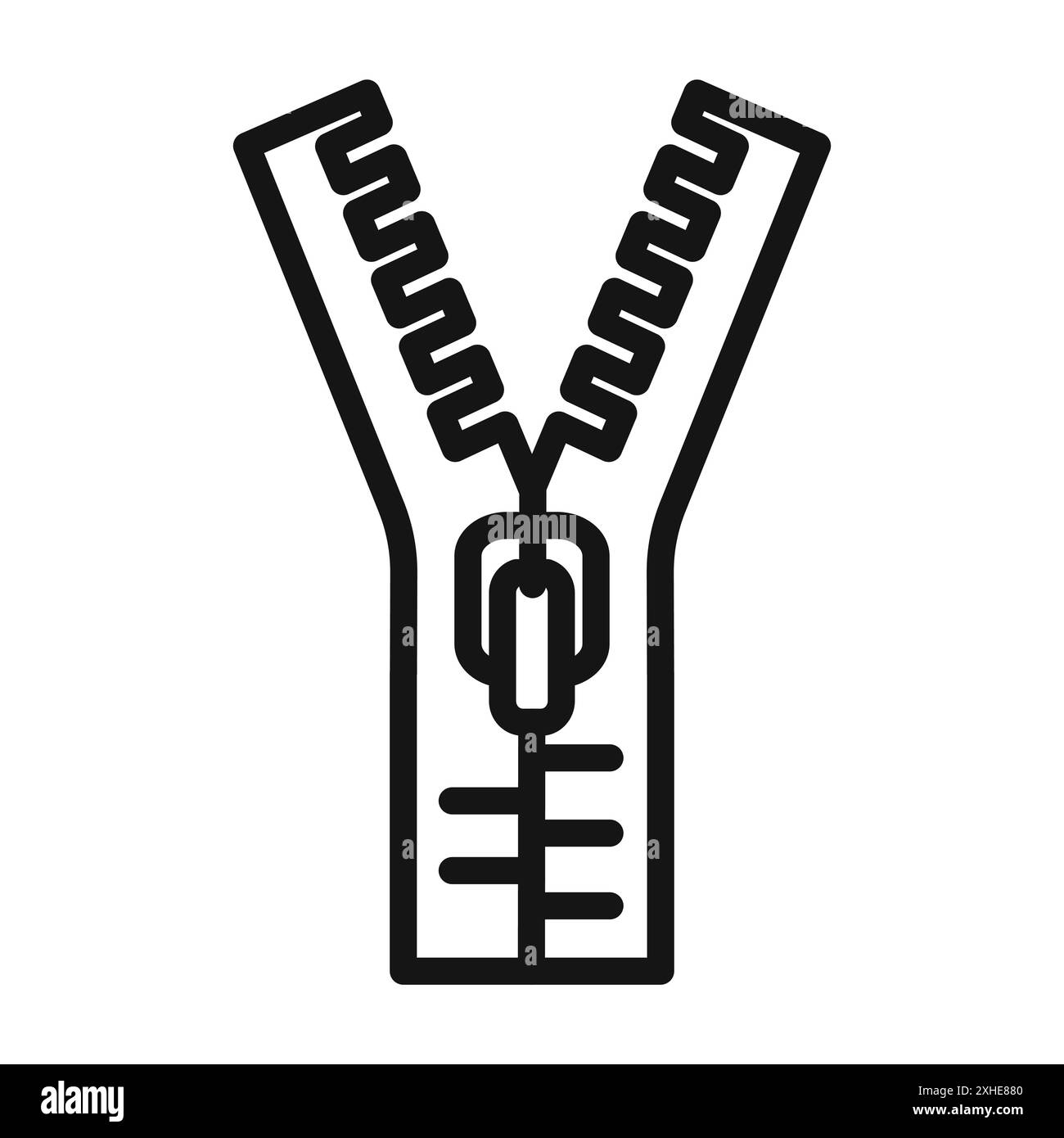 Zipper icon Vector symbol or sign set collection in black and white outline Stock Vector Image ...