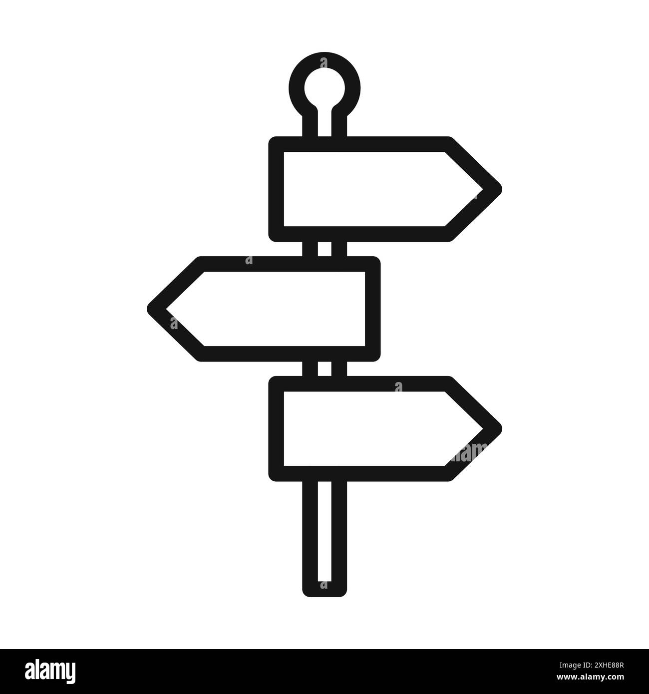 signpost icon Vector symbol or sign set collection in black and white ...