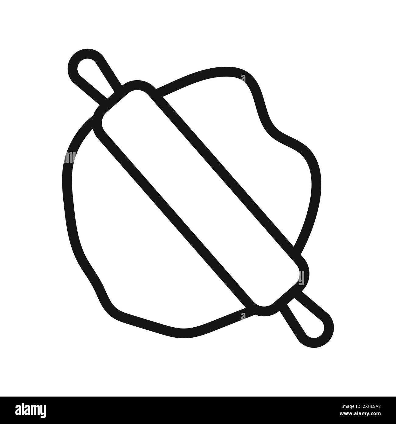 Rolling pin icon Vector symbol or sign set collection in black and white outline Stock Vector ...