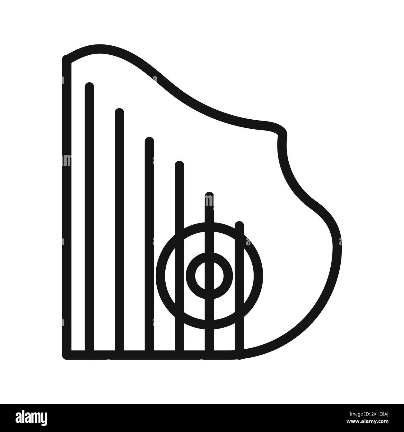 zither icon Vector symbol or sign set collection in black and white ...