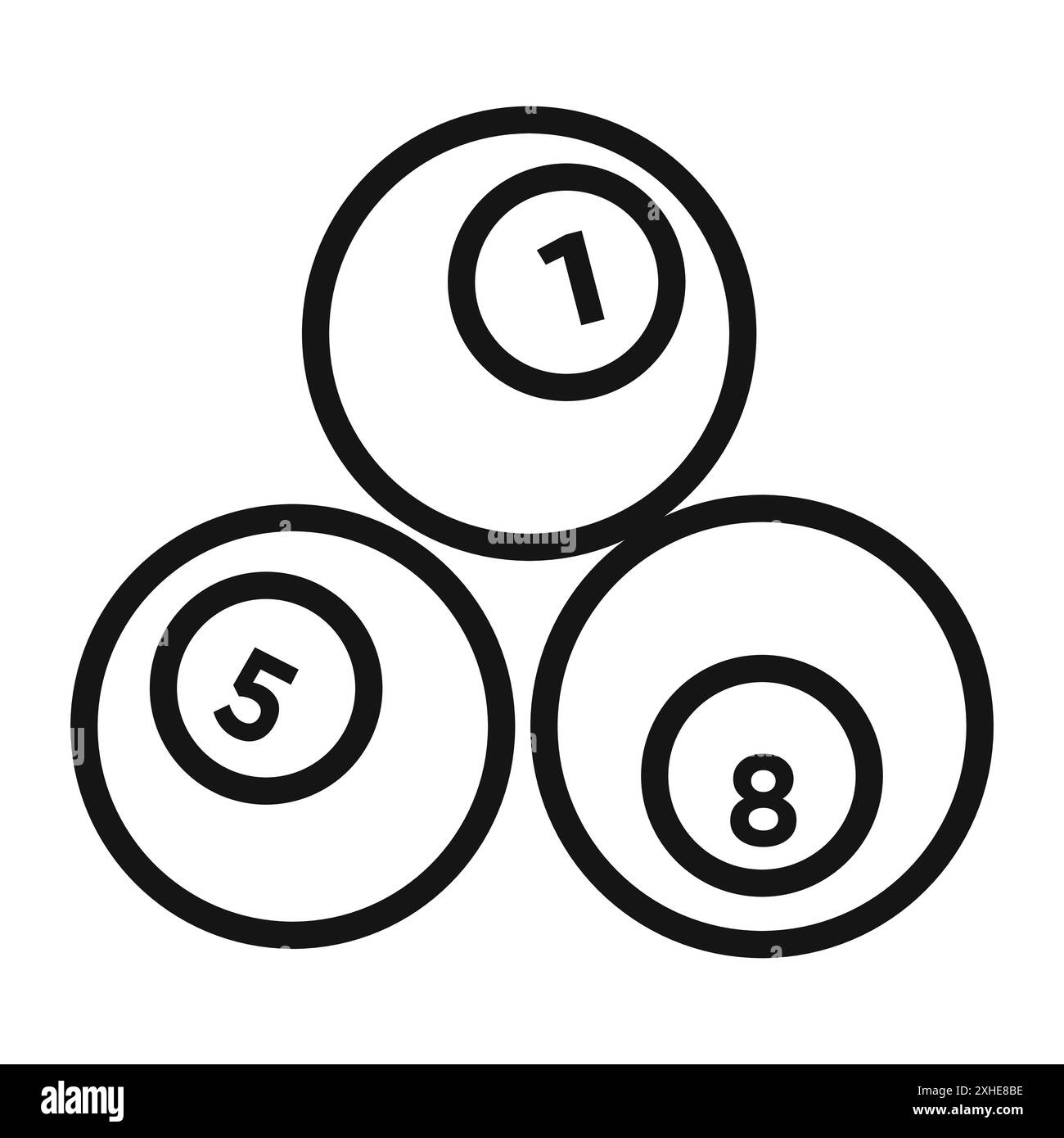 Snooker ball icon Vector symbol or sign set collection in black and ...