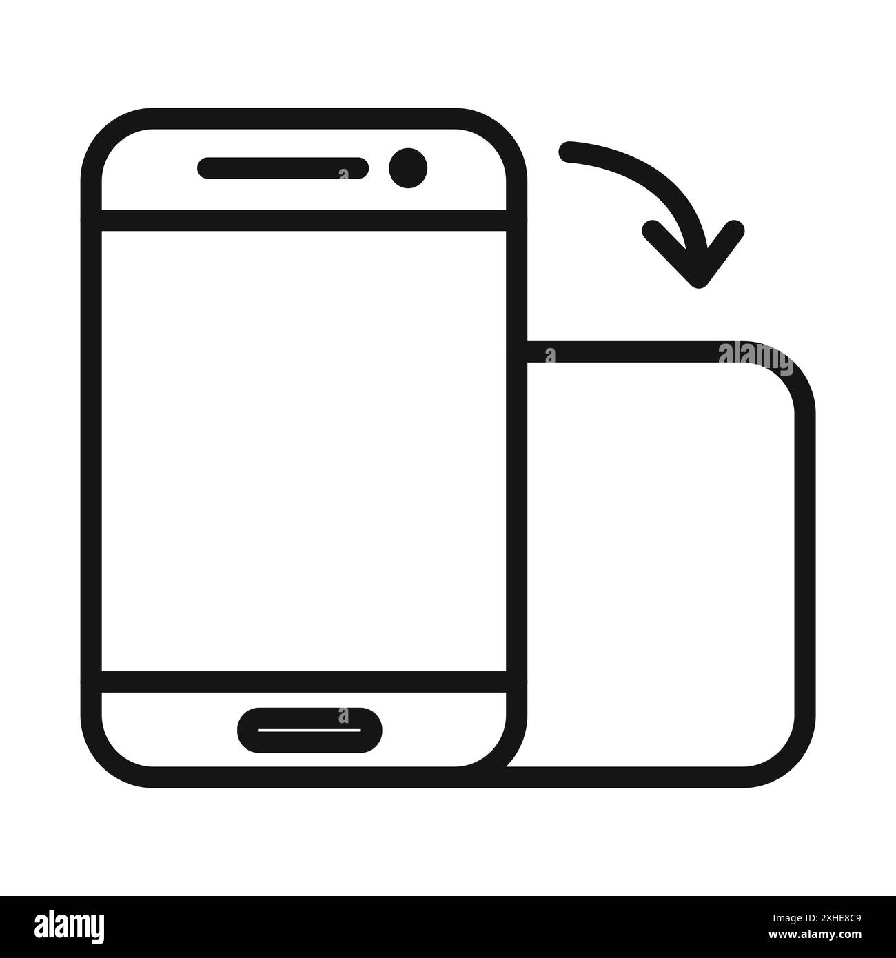 rotate phone icon Vector symbol or sign set collection in black and ...